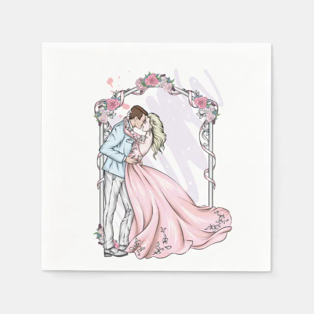 Bride and Groom Paper Napkins | Zazzle