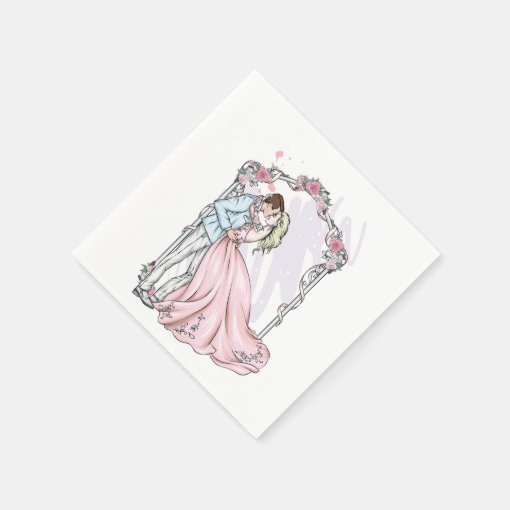 Bride and Groom Paper Napkins | Zazzle