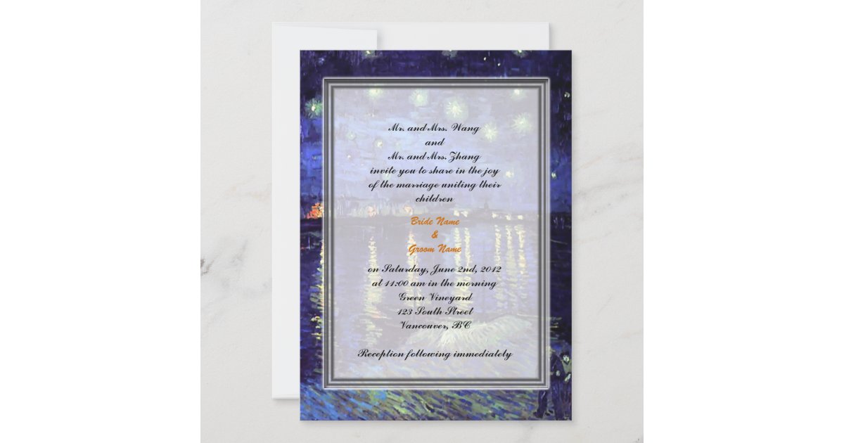 Bride and groom parents' wedding invitation | Zazzle