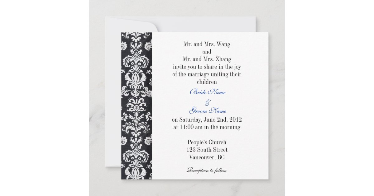 Bride and Groom parents, wedding invitation | Zazzle