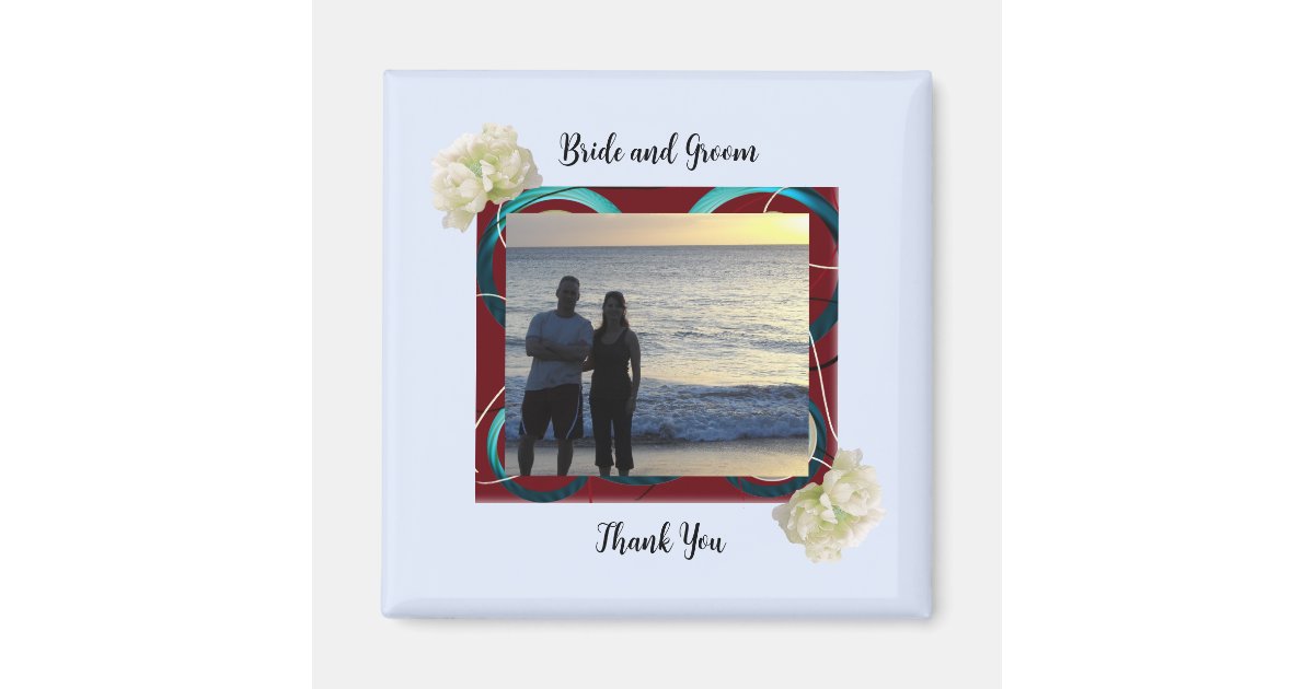 Bride and Groom Photo Wedding Magnet | Zazzle