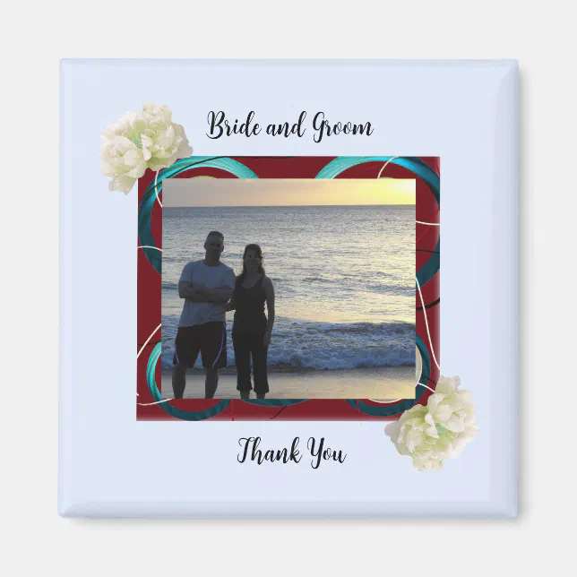 Bride and Groom Photo Wedding Magnet | Zazzle