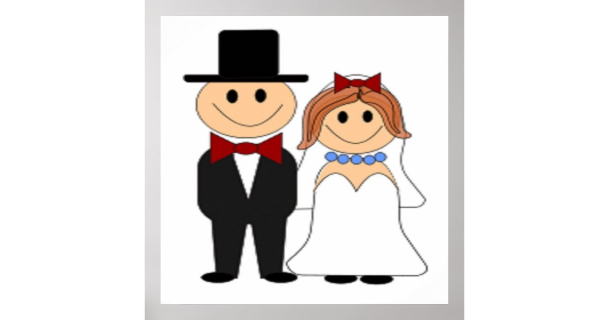 BRIDE AND GROOM POSTER | Zazzle