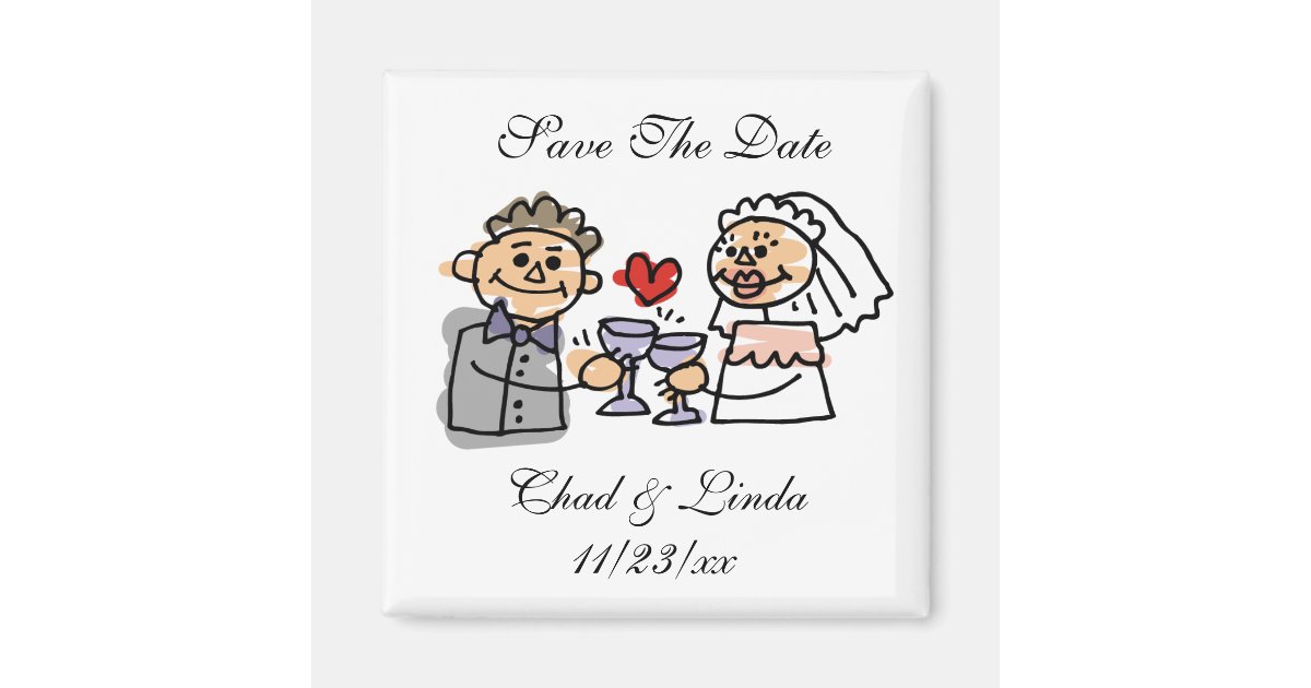 Bride And Groom Save The Date Personalized Magnet | Zazzle