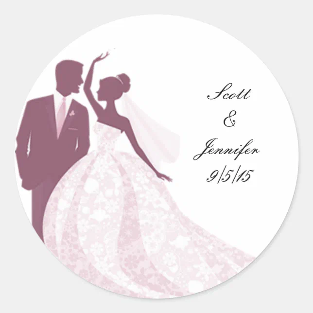 Bride and Groom Sticker | Zazzle