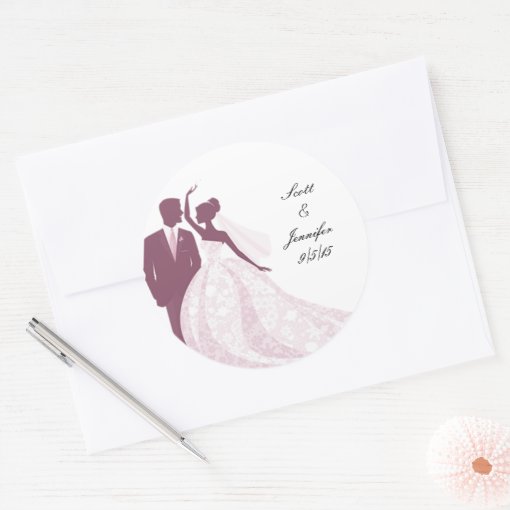 Bride and Groom Sticker | Zazzle