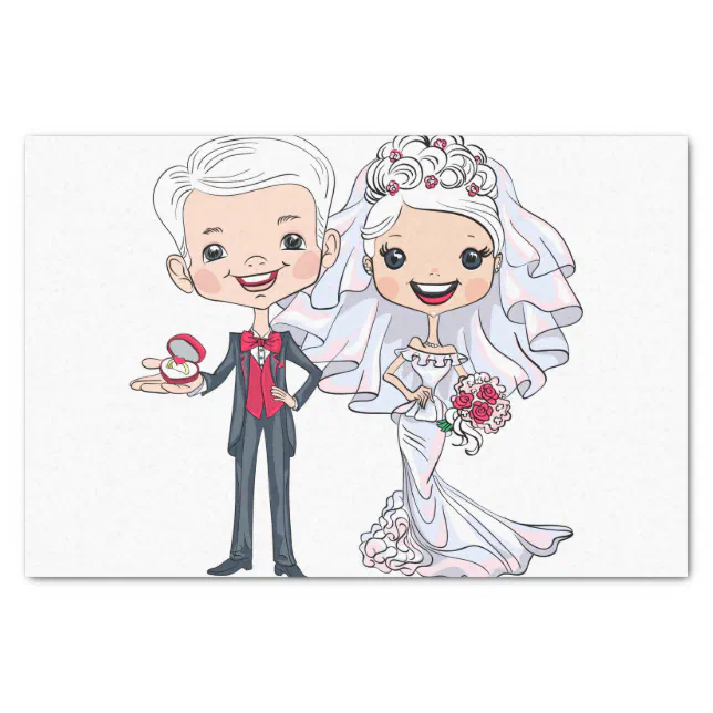 Bride and Groom Tissue Paper | Zazzle