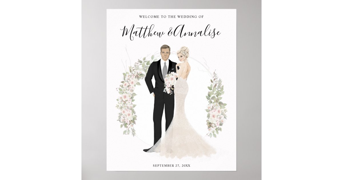 Bride and Groom Wedding Couple Welcome Poster | Zazzle