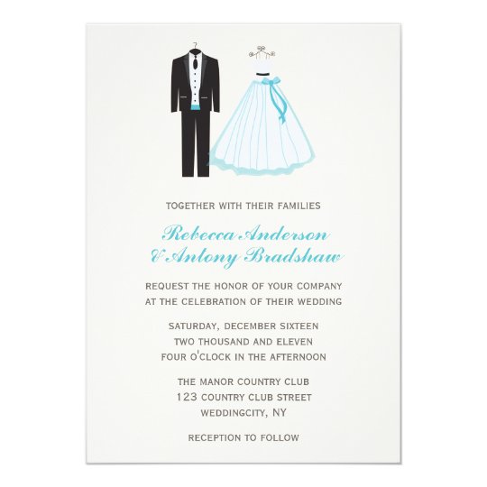Bride and Groom Wedding Invitation | Zazzle.com