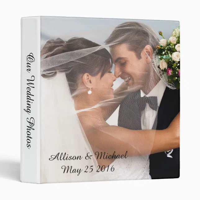 Bride And Groom Wedding Photo Album Binder | Zazzle