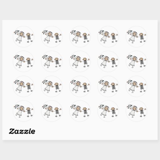 Bride and Groom Wedding Stickers | Zazzle