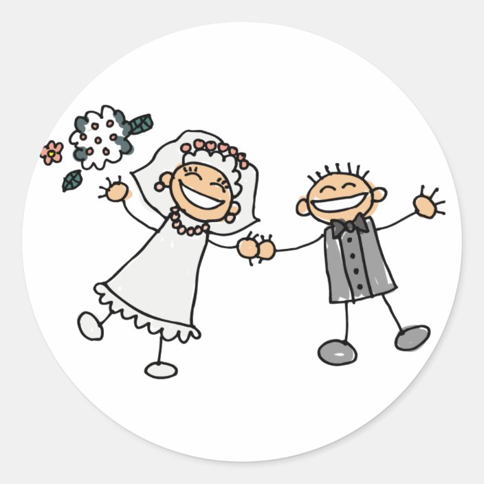 Bride and Groom Wedding Stickers | Zazzle.com