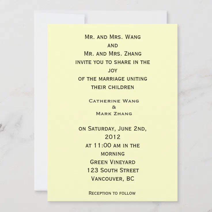 bride and groom's parents wedding invitation | Zazzle