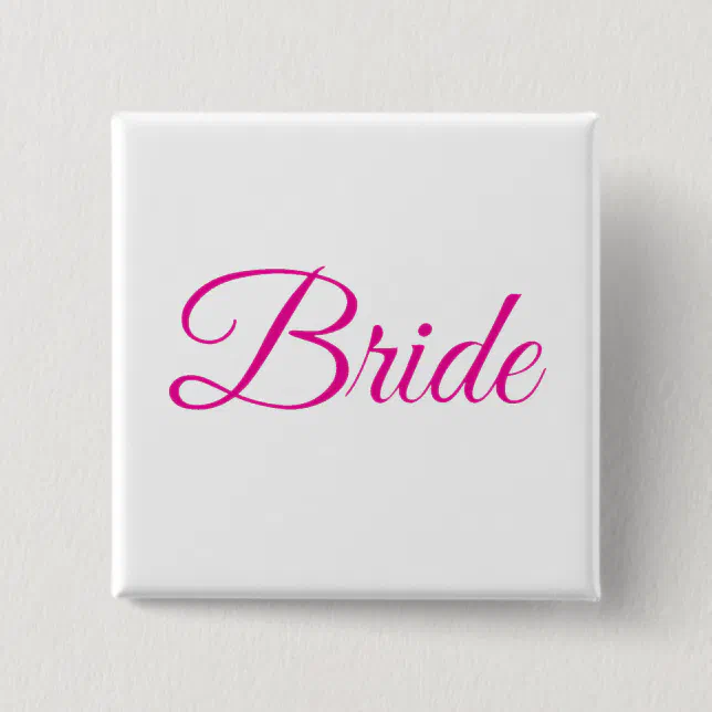 Bride Bridal Party Pink White Elegant Wedding Pin | Zazzle