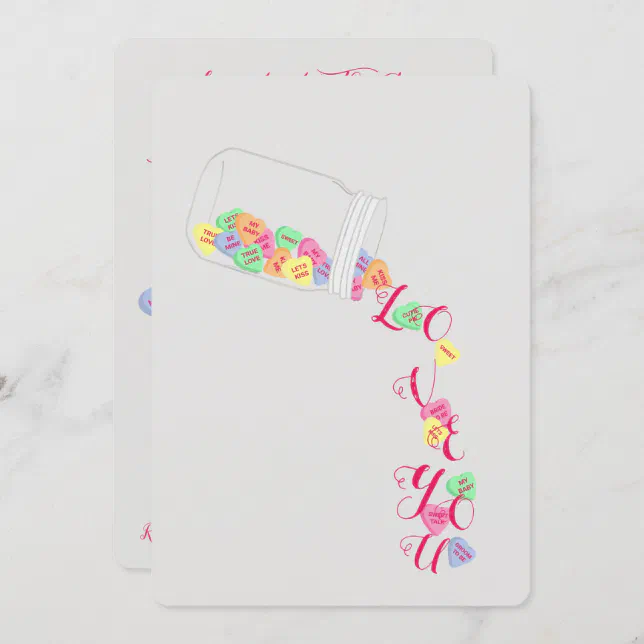 BRIDE Candy Hearts I Love You Celebration Party Invitation | Zazzle