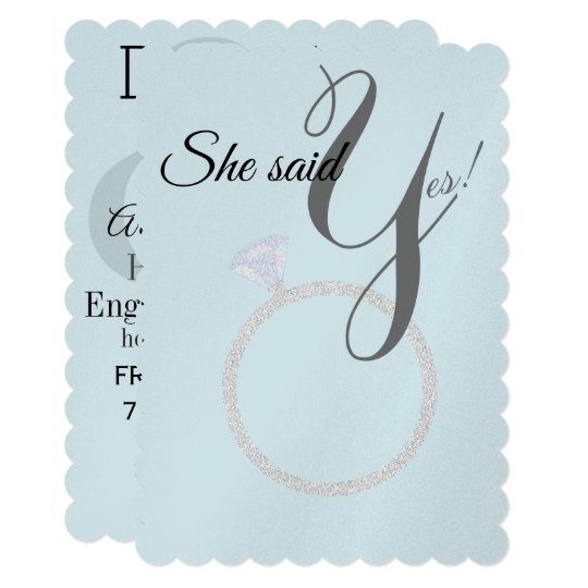 BRIDE & CO She Said Yes! Diamond Ring Engagement Invitation | Zazzle.com