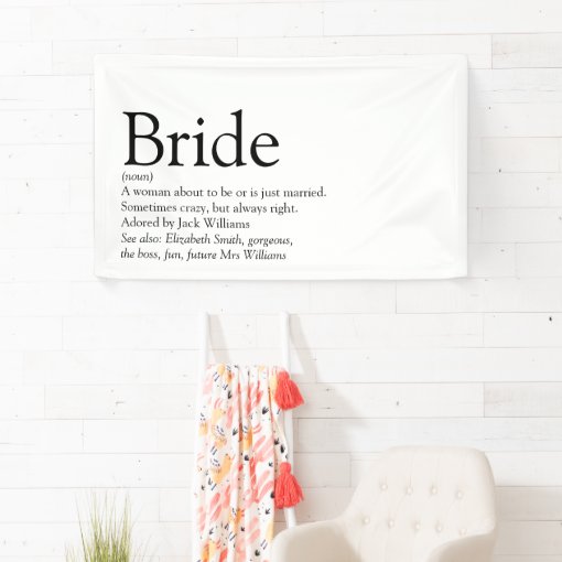 Bride Definition Bridal Shower Wedding Banner | Zazzle