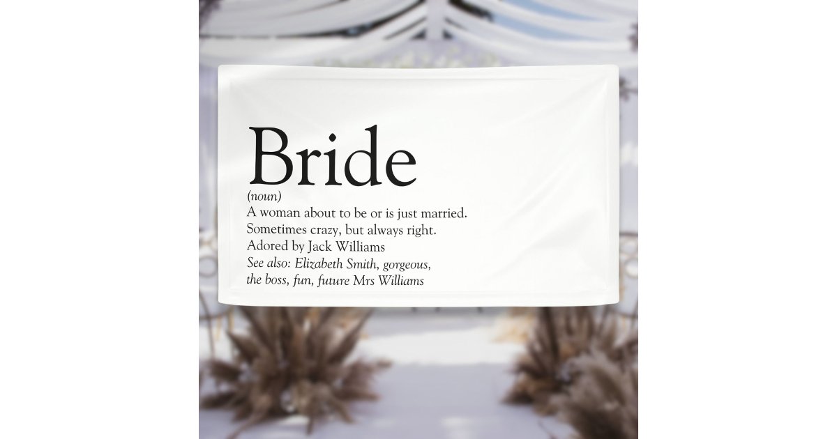 Bride Definition Bridal Shower Wedding Banner | Zazzle