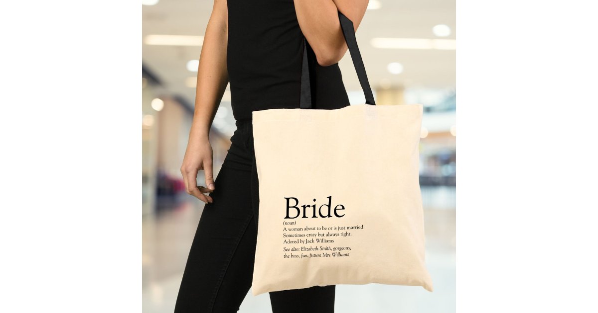 Bride Definition, Bridal Shower, Wedding Tote Bag | Zazzle
