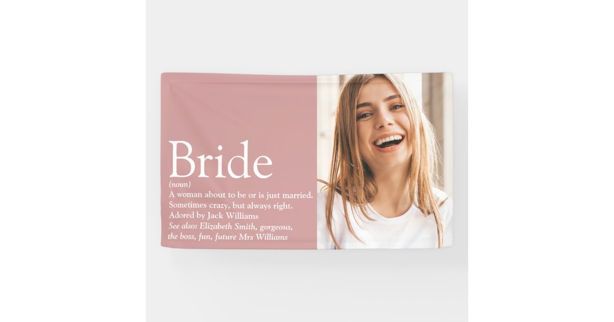 Bride Definition Photo Bridal Shower Wedding Banner | Zazzle