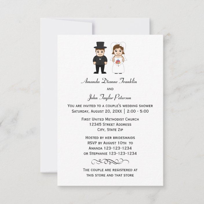 Bride & Groom - 3x5 Couple's Shower Invitation | Zazzle.com