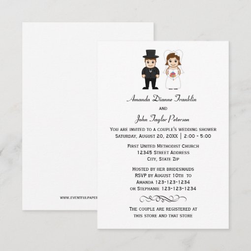 Bride & Groom - 3x5 Couple's Shower Invitation | Zazzle