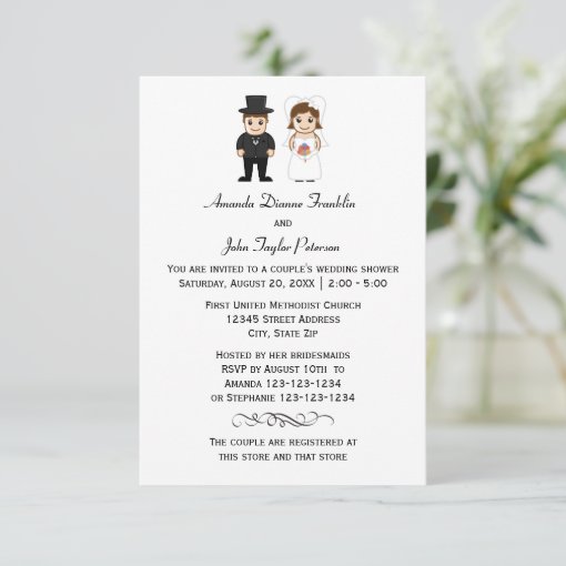 Bride & Groom - 3x5 Couple's Shower Invitation | Zazzle