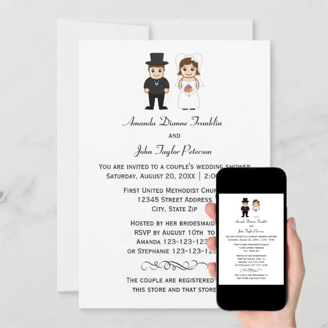 Bride & Groom - Couple's Shower Invitation | Zazzle