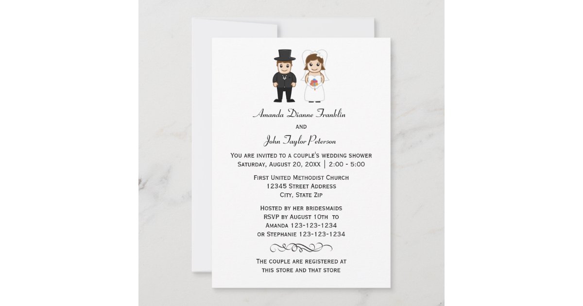 Bride & Groom - Couple's Shower Invitation | Zazzle