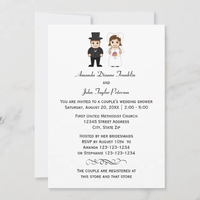 Bride & Groom - Couple's Shower Invitation | Zazzle