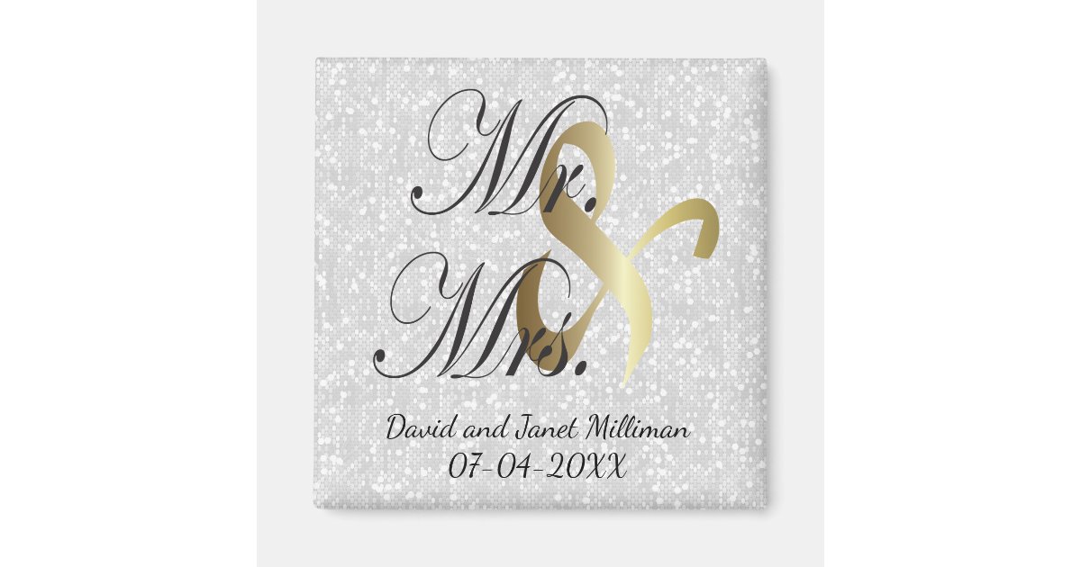 Bride & Groom | Mr & Mrs Wedding Keepsake Magnet | Zazzle