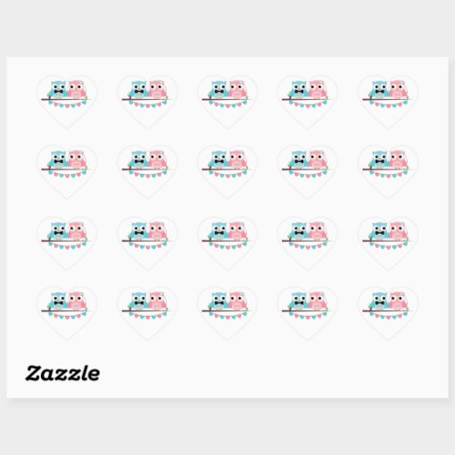 Bride, Groom Owl Sticker | Zazzle