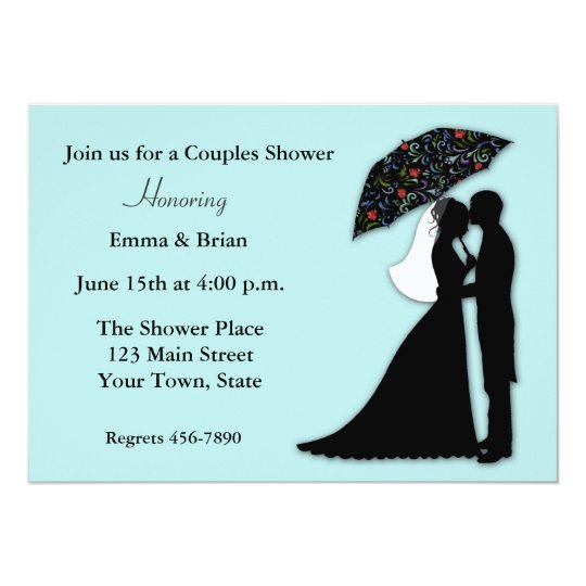 Bride Groom Silhouette Couples Shower Invitation | Zazzle.com