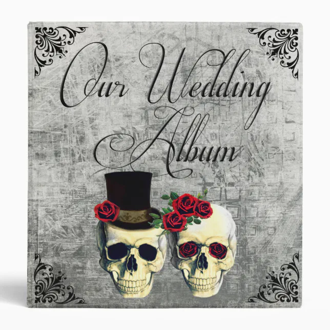Bride & Groom Skull Wedding Photo Album Binder | Zazzle