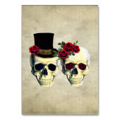Bride & Groom Skull Wedding Table Card | Zazzle