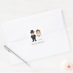 Bride & Groom - Square Sticker | Zazzle