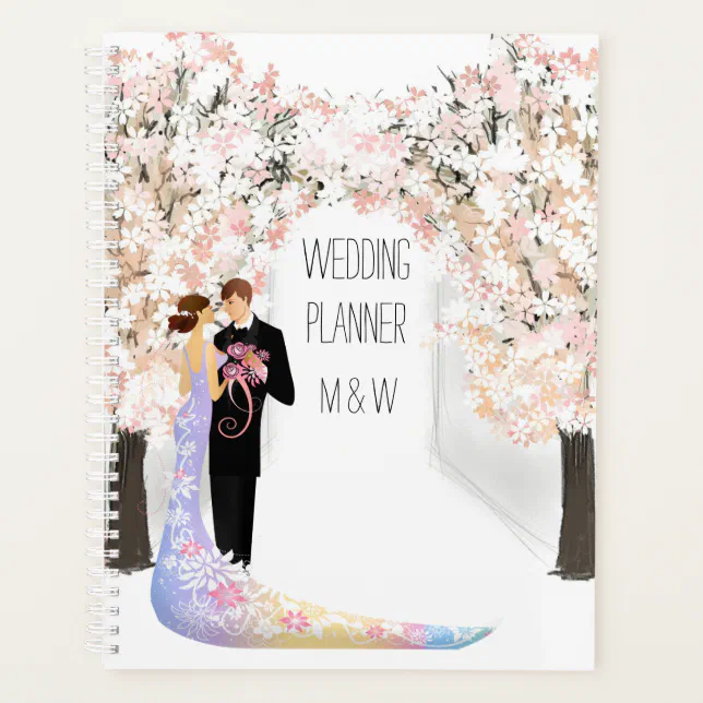 Bride Groom summer spring flowers bridal Planner | Zazzle