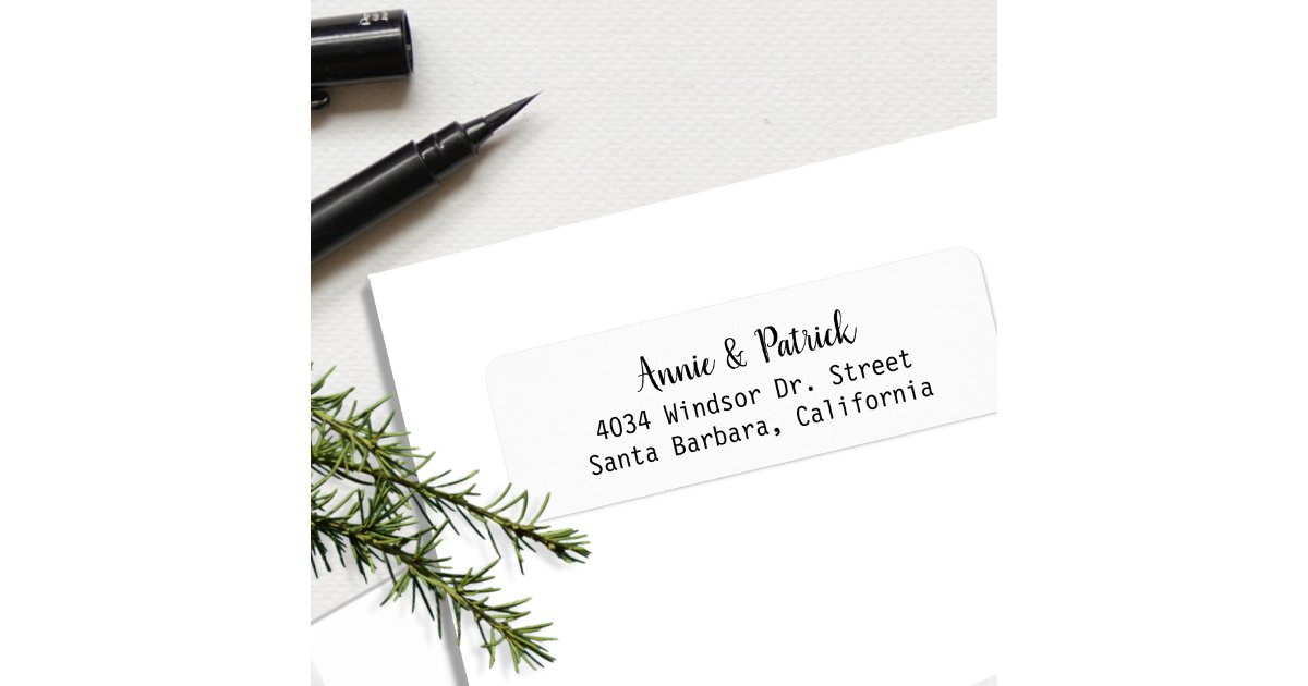 Bride & Groom Wedding Return Address Label | Zazzle