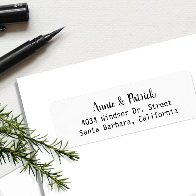 Bride & Groom Wedding Return Address Label | Zazzle
