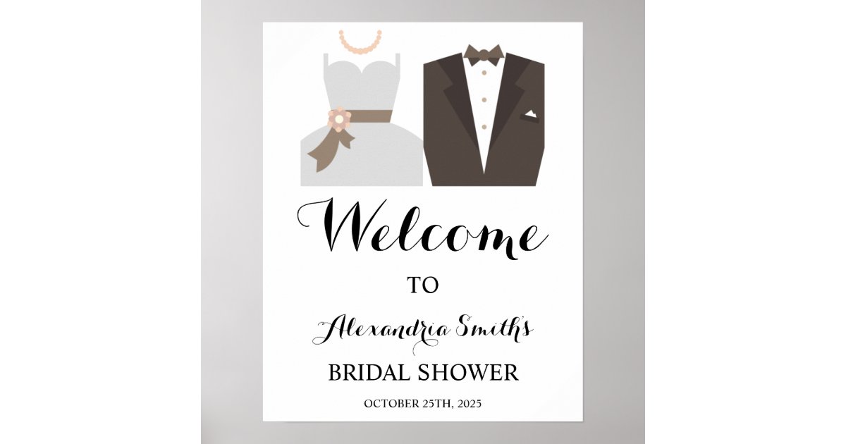 Bride & Groom Welcome Bridal Shower Sign | Zazzle