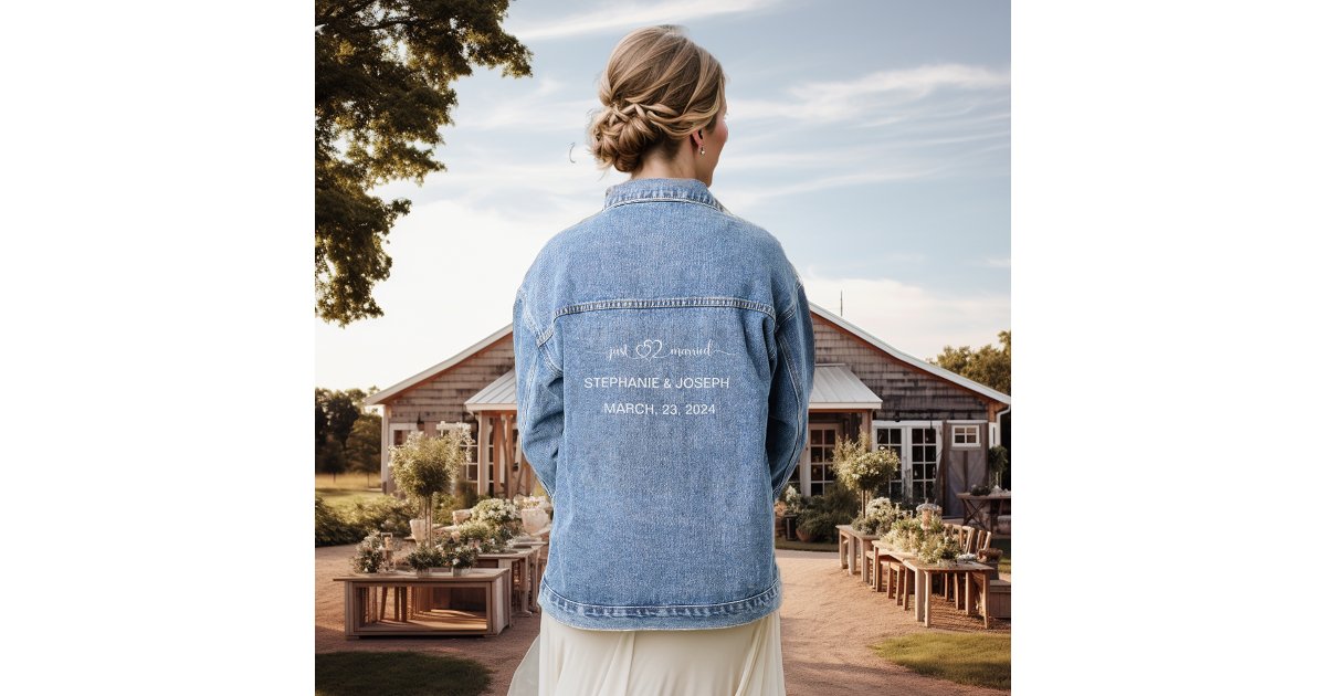 Bride Just Married Denim Jacket | Zazzle