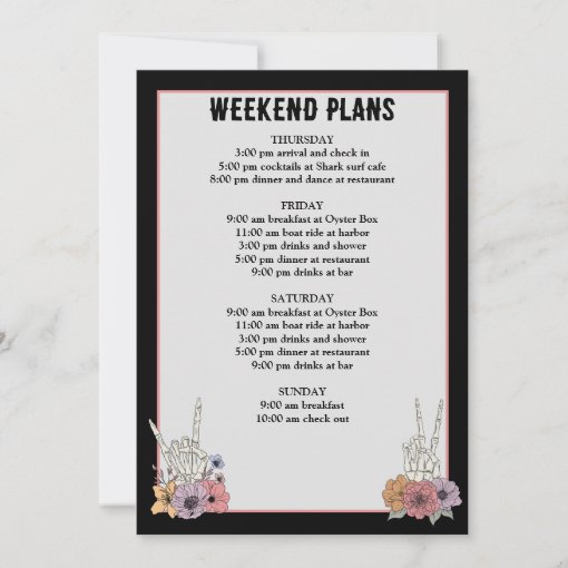 Bride or die black skull bachelorette weekend invitation | Zazzle