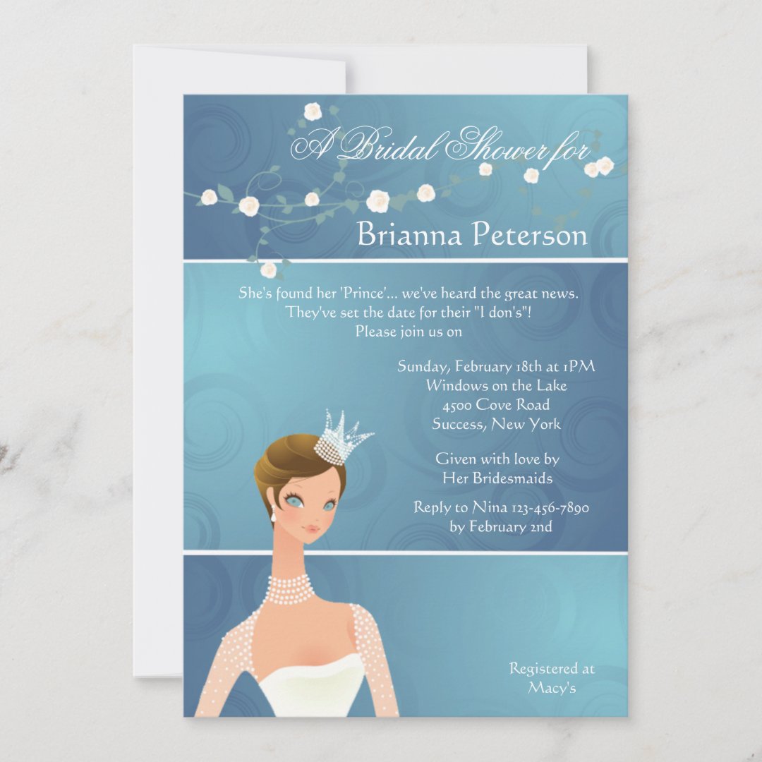 Bride Princess Bridal Shower Invitation | Zazzle