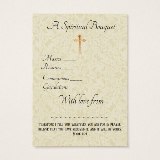Bride Spiritual Bouquet Prayer Holy Card | Zazzle