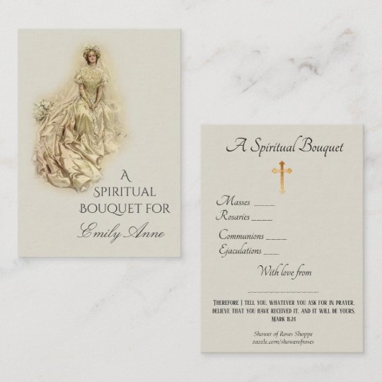 Bride Spiritual Bouquet Prayer Holy Card | Zazzle.com