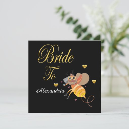 Bride To Be Bridal Personalize Flat Card | Zazzle