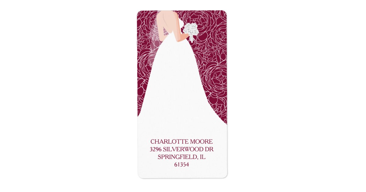 Bride to Be Bridal Shower Cranberry Return Address Label | Zazzle