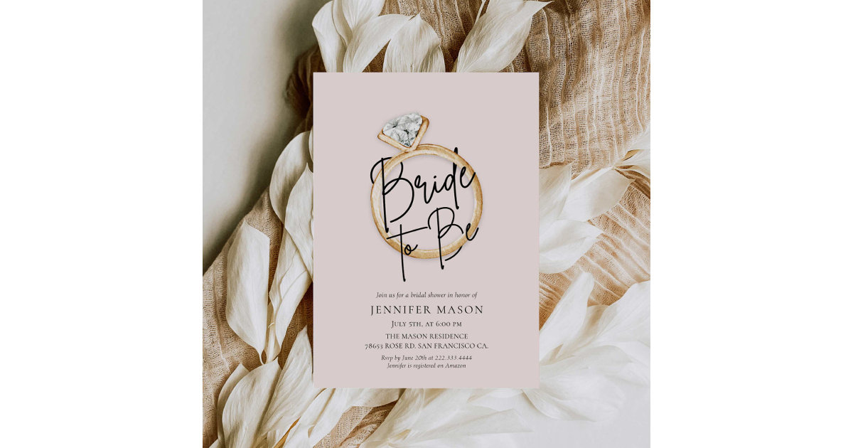 Bride To Be Modern Bridal Shower Invitation | Zazzle