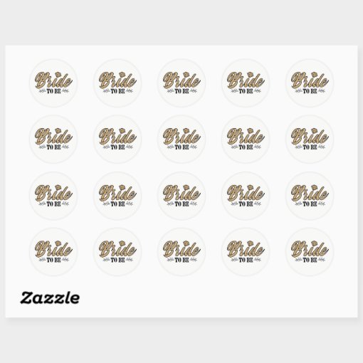 Bride To Be Party Stickers-Gold & Black Classic Round Sticker | Zazzle