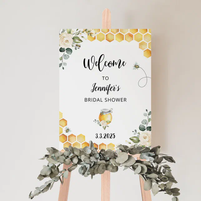 Bride to bee bridal shower welcome foam board | Zazzle